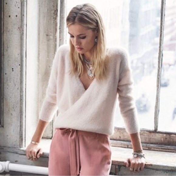 Sezane | Sweaters | Szane Sophie Wrapover Jumper Rosy Beige | Poshmark
